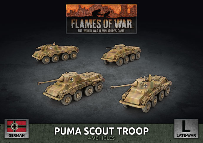 FLAMES OF WAR: PUMA SCOUT TROOP (PLASTIC) – Midgard Games
